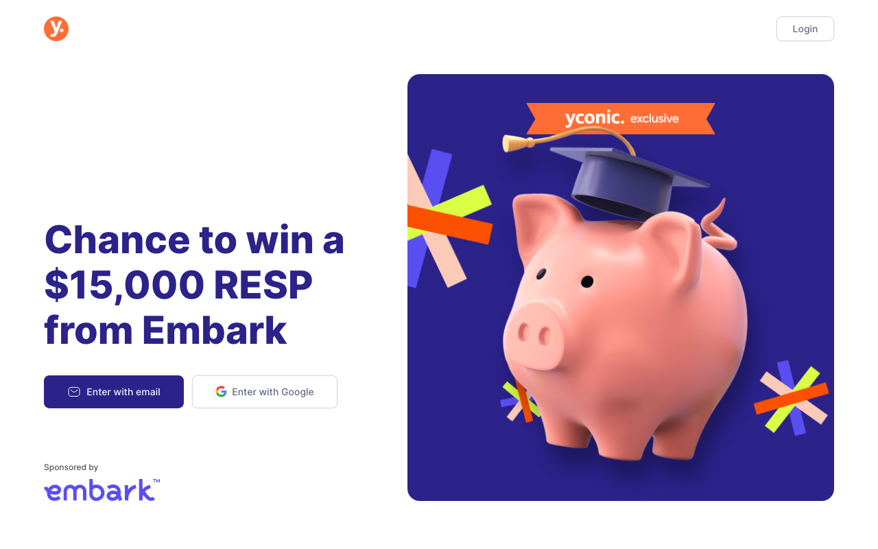 Yconic | Student Awards - $15,000 RESP From Embark